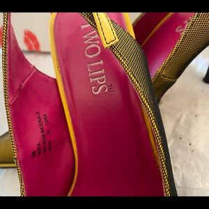 Two Lips | Shoes | Two Lips Black Yellow Heels | Poshmark